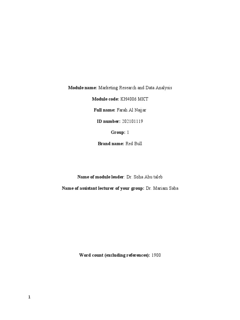 Red Bull Case Study | PDF | Data | Target Audience