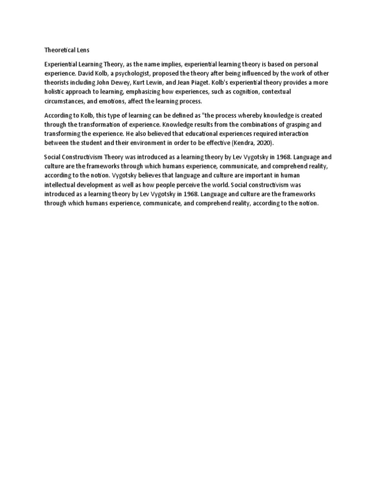 Theoretical Lens | PDF