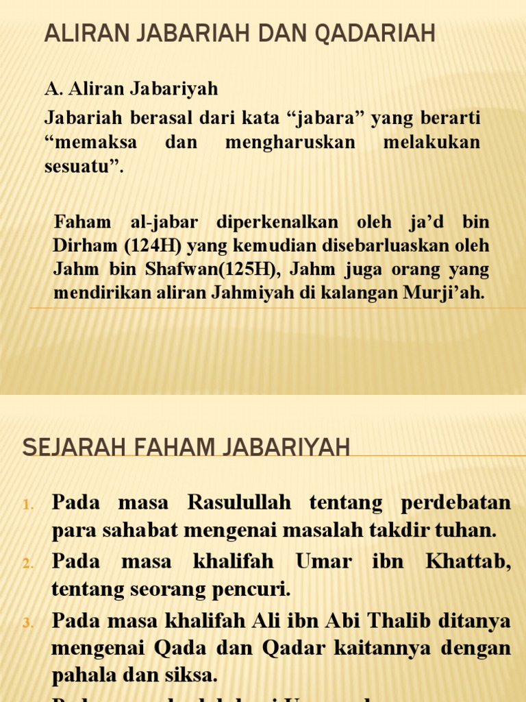 Aliran Jabariah Dan Qadariah | PDF