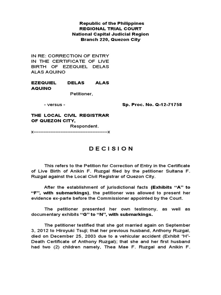 Correction of Entry Granted | PDF | Political Law | Legal Procedure