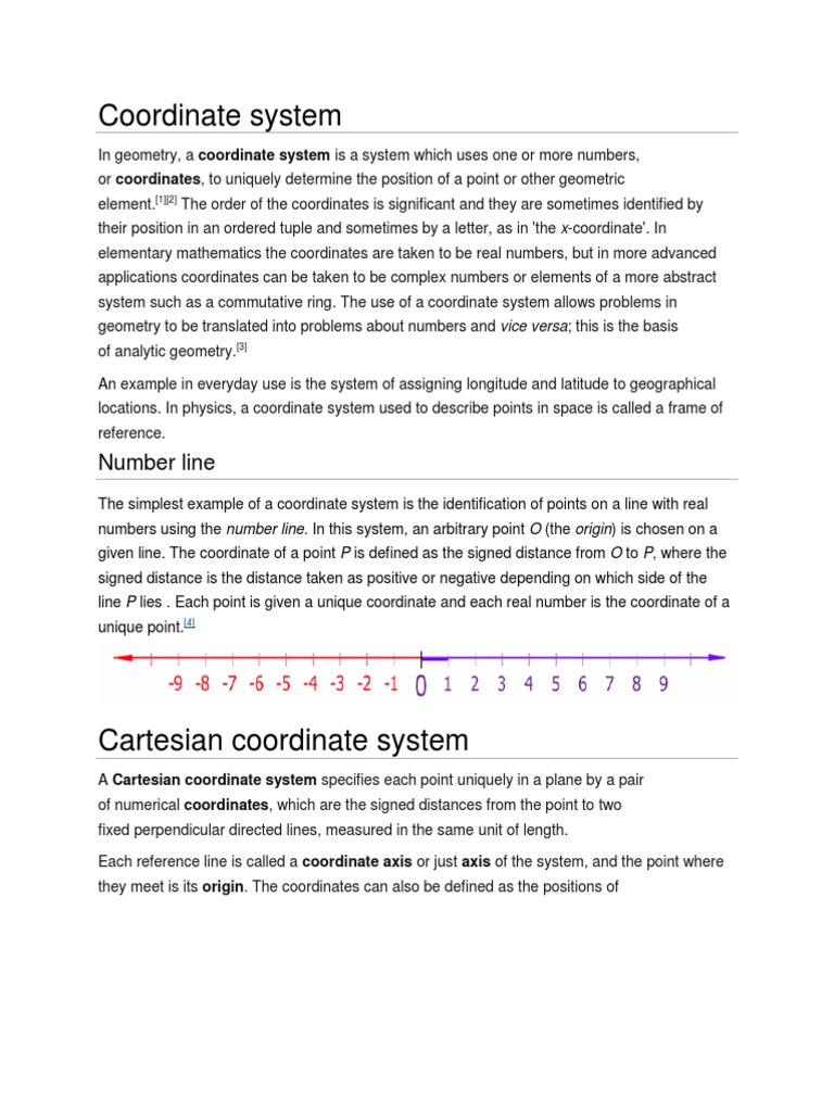 Coordinate System | PDF