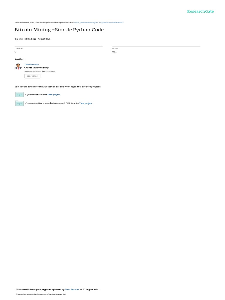 Mine | PDF | Bitcoin | Algorithms