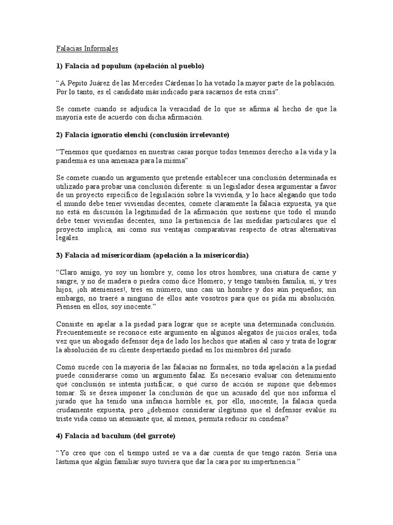 Falacias Informales | PDF | Falacia | Razonamiento