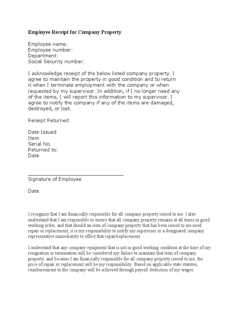 Accountability Form For Company Issued Equipments | PDF | Career & Growth