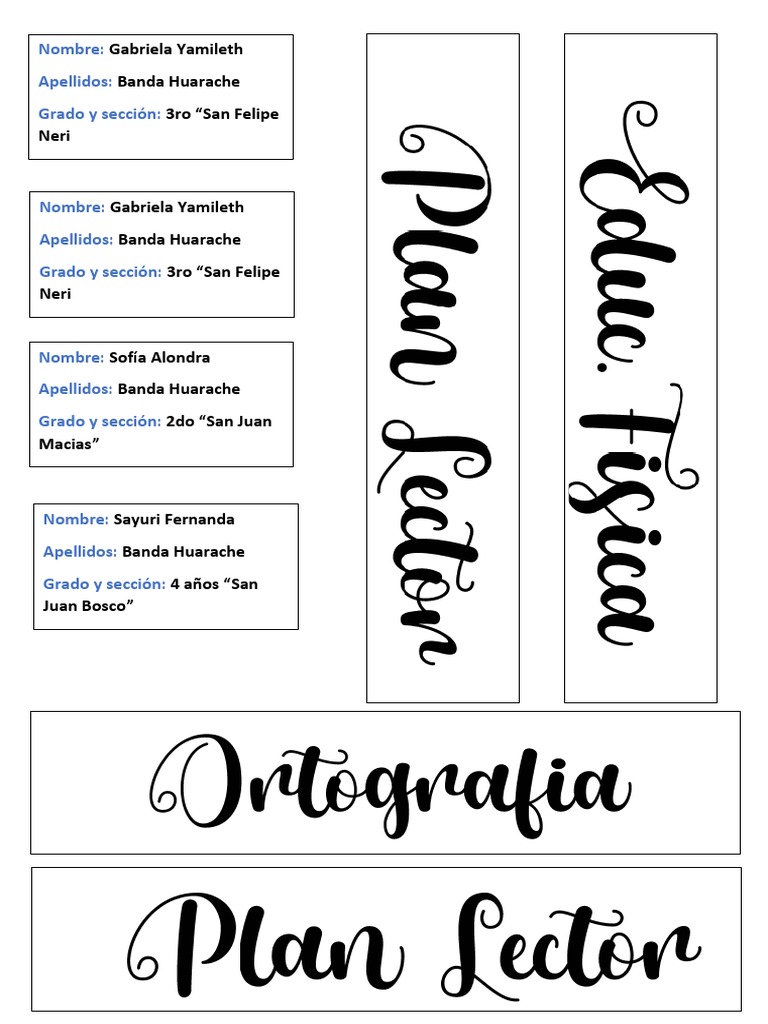 Nombre: Apellidos: Grado y Sección:: Gabriela Yamileth Banda Huarache ...