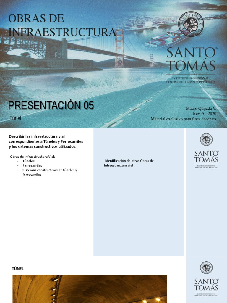 Presentación obras de infraestructura | PDF | Túnel | Bóveda (Arquitectura)