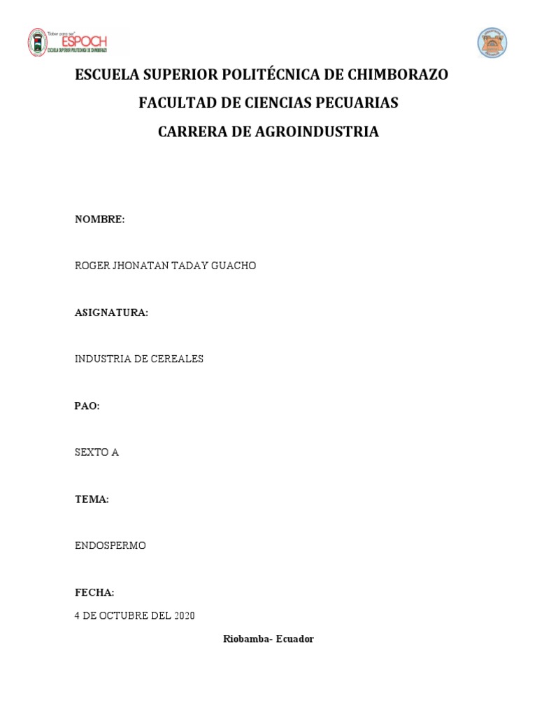 Tipos de Endospermo en Semillas | PDF | Proteínas | Semilla