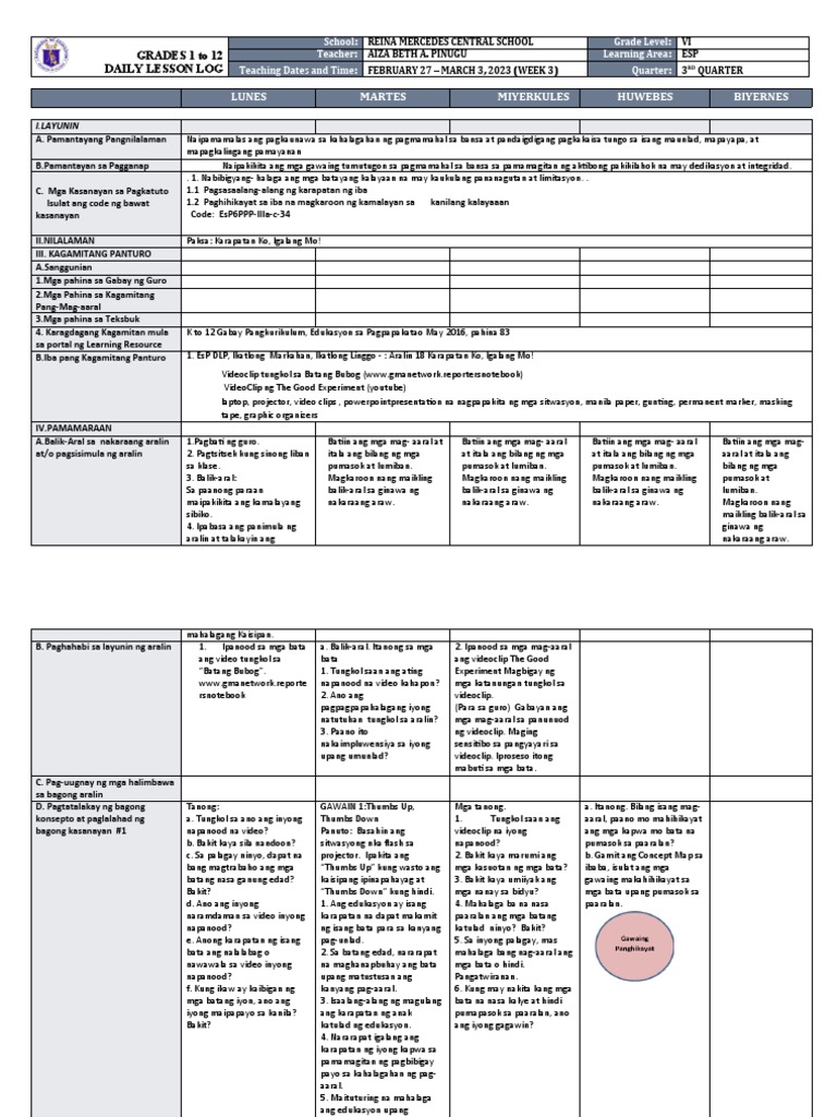 DLL - Esp 6 - Q3 - W3 | PDF