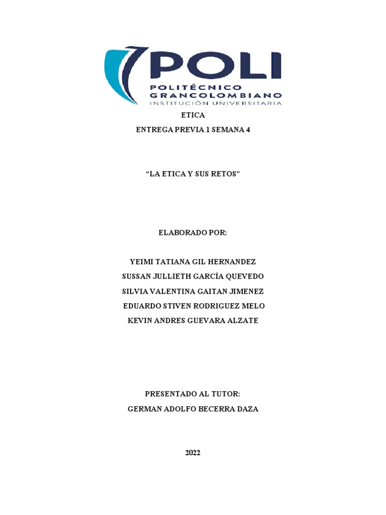 Entrega Previa 1 Etica | PDF | Comportamiento | Moralidad