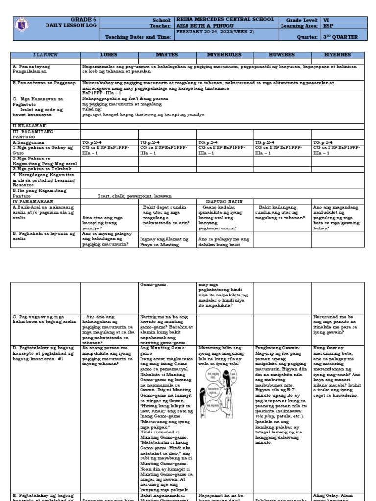 Esp 6 Q2 Week 2 DLL | PDF