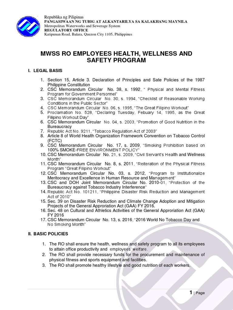 Sample Health and Wellness Program | PDF | Fire Safety | Occupational ...
