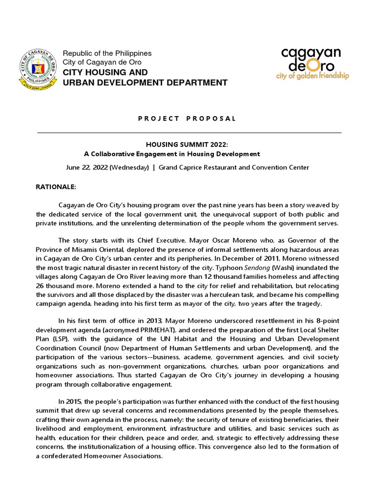 3rd Housing Summit Approved Proposal FINAL | PDF | Economies