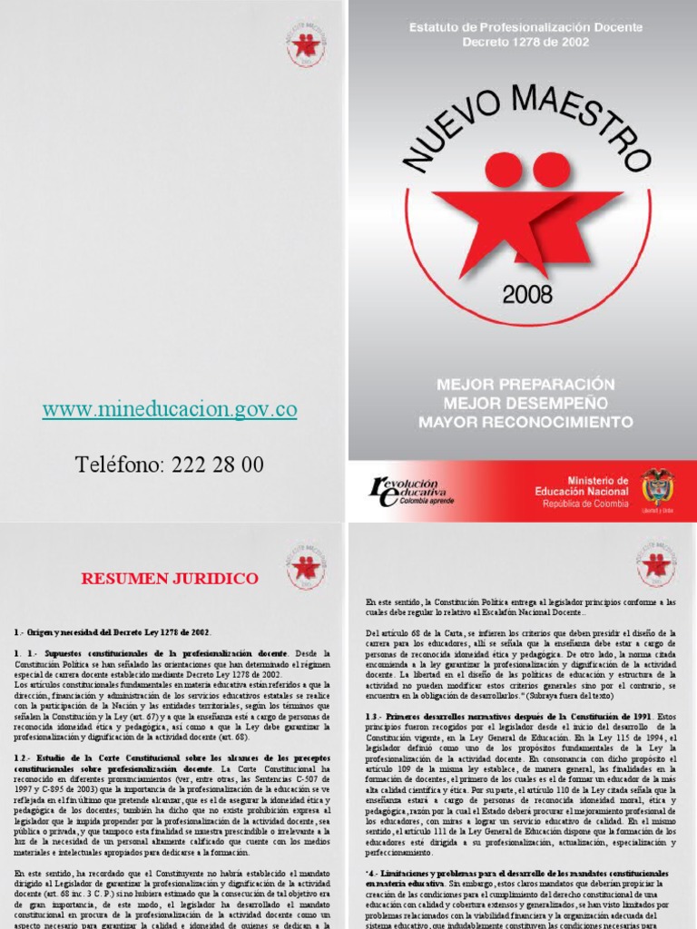 Decreto 1278 | PDF | Constitución | Maestros