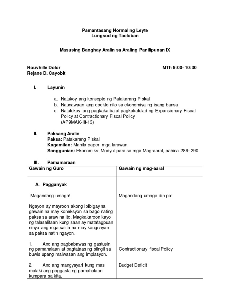 Ap 9module 5 LP | PDF