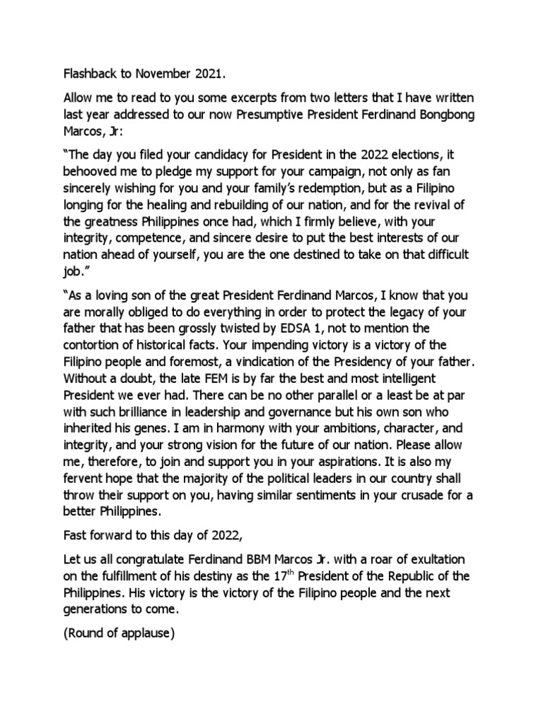 A Celebration of President Ferdinand Bongbong Marcos Jr.'s Victory and ...