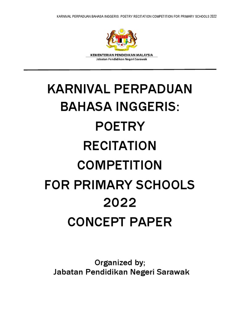Poetry Recitation Competition For Primary Schools 2022 - State | PDF ...