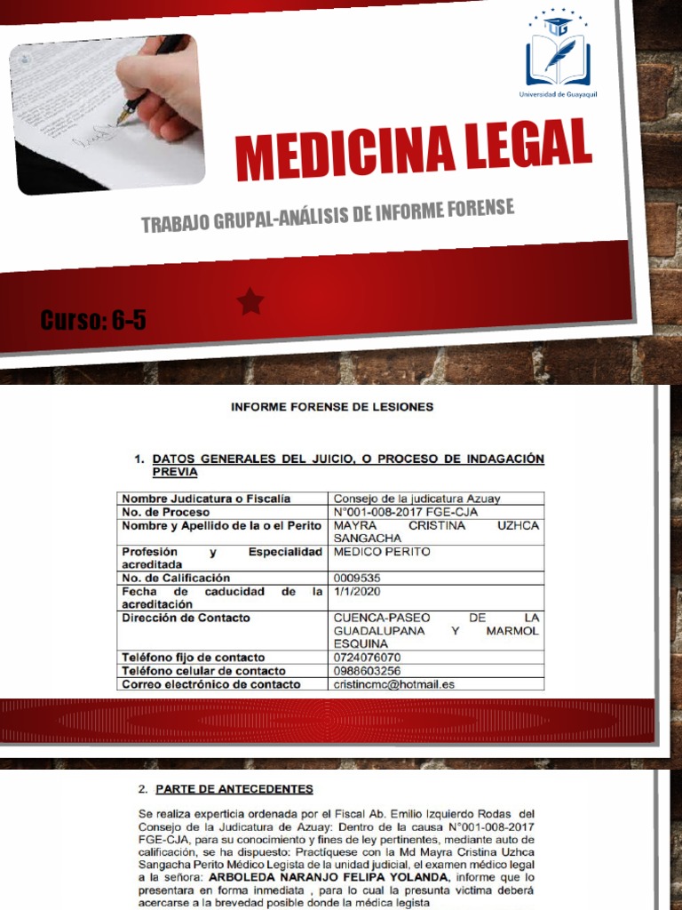 Medicina Legal-Informe Forense | PDF
