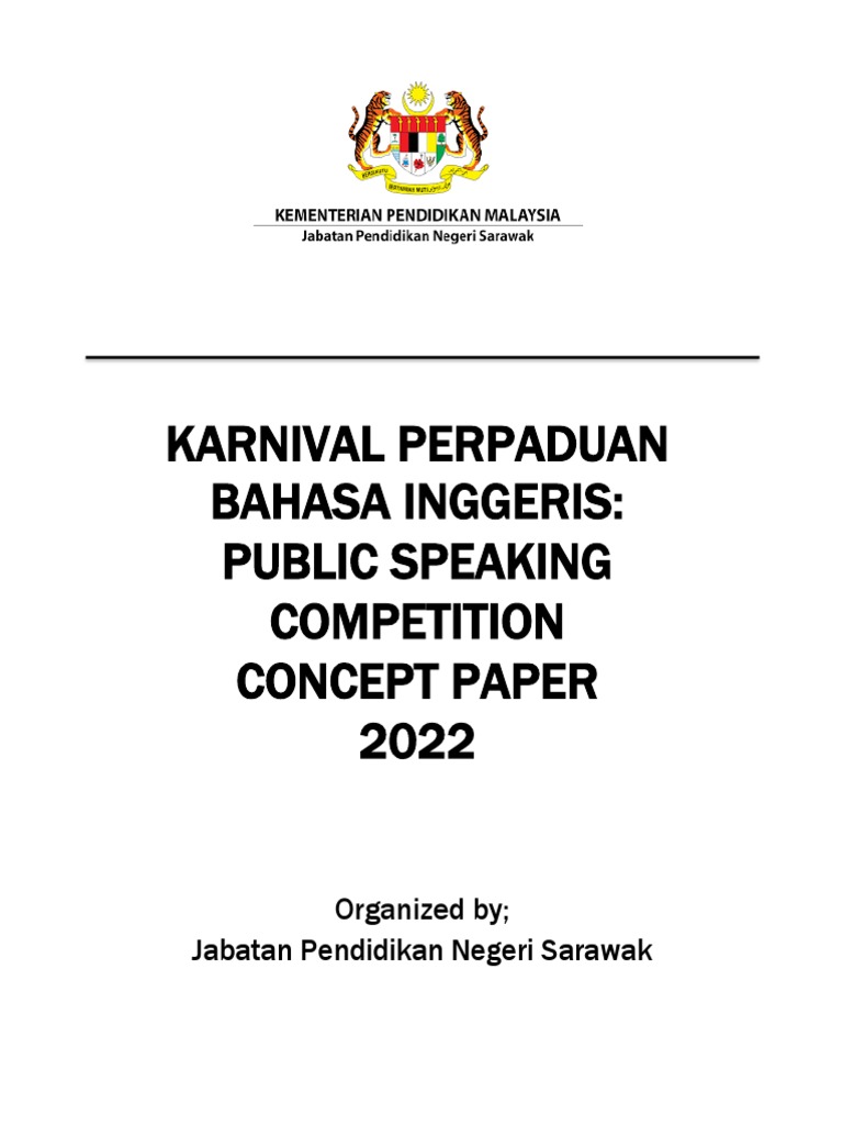 Public Speaking Competition 2022 Concept Paper - State | PDF | Public ...