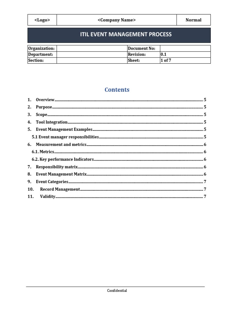 Event Management Process | PDF | Performance Indicator | Non Disclosure Agreement