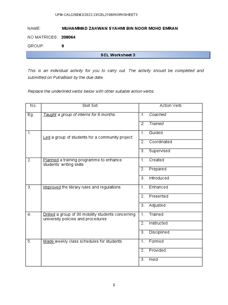 Cel2106 Scl Worksheet 3 Pdf