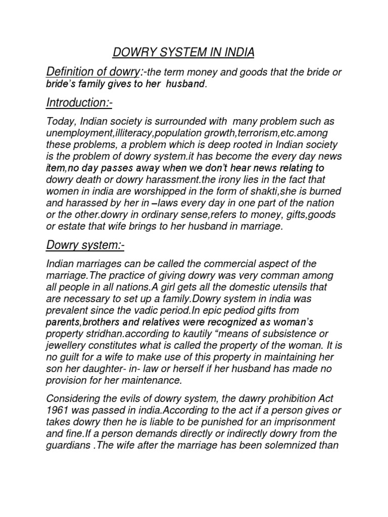 Dowry System | PDF