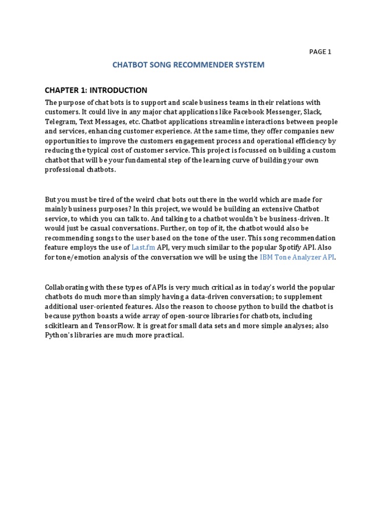 Chatbot Song Recommender System: Chapter 1: Introduction | Download ...