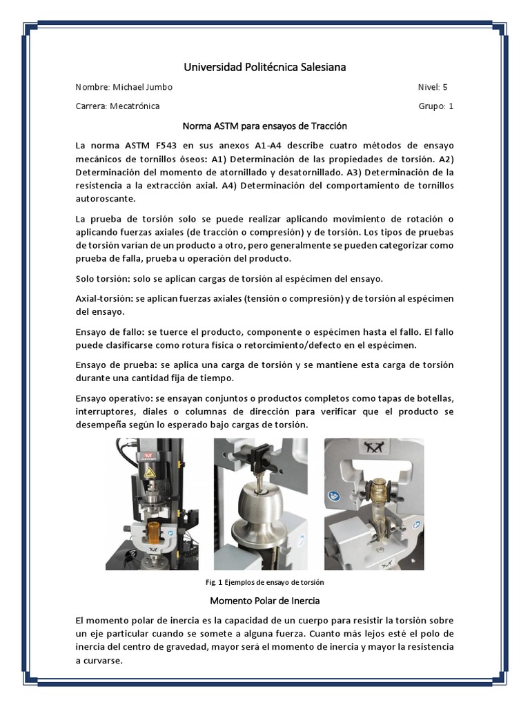 Michael Jumbo - MPI Norma ASTM Torsión | PDF | Tornillo | Mecánica