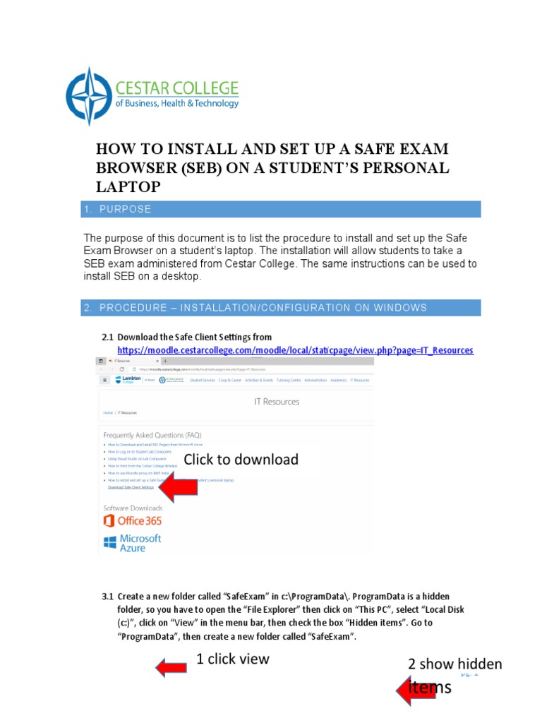 Installing Safe Exam Browser on Laptop | PDF | Microsoft Windows | Software