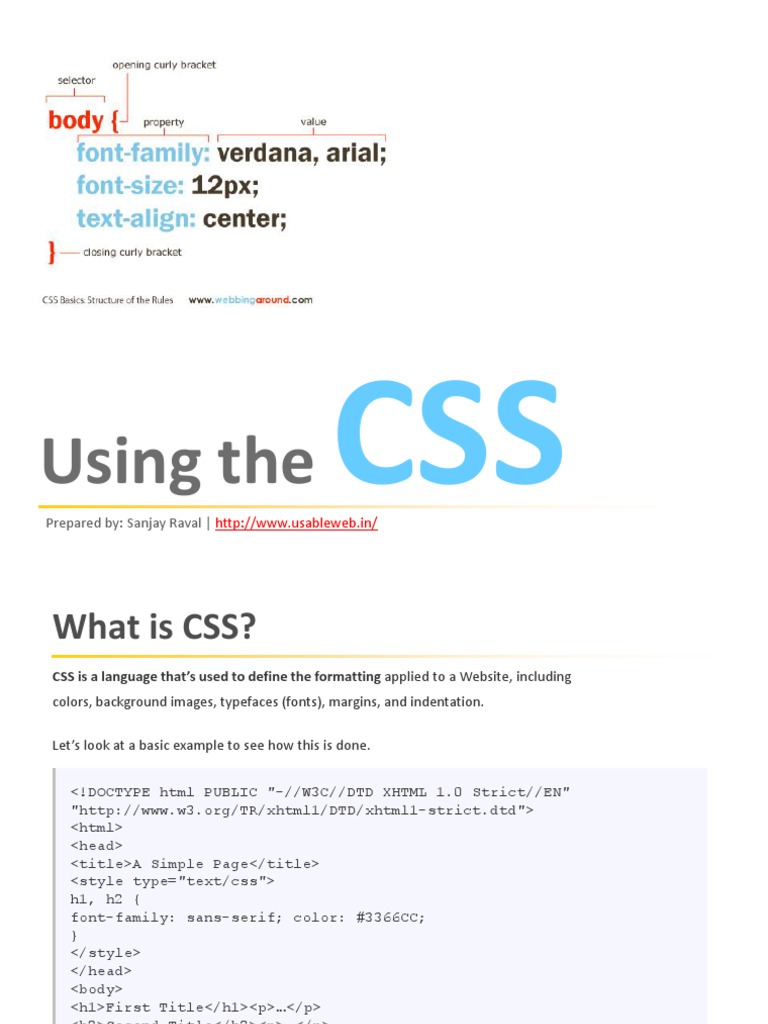 Basics of CSS and Some Common Mistakes | PDF | Cascading Style Sheets ...