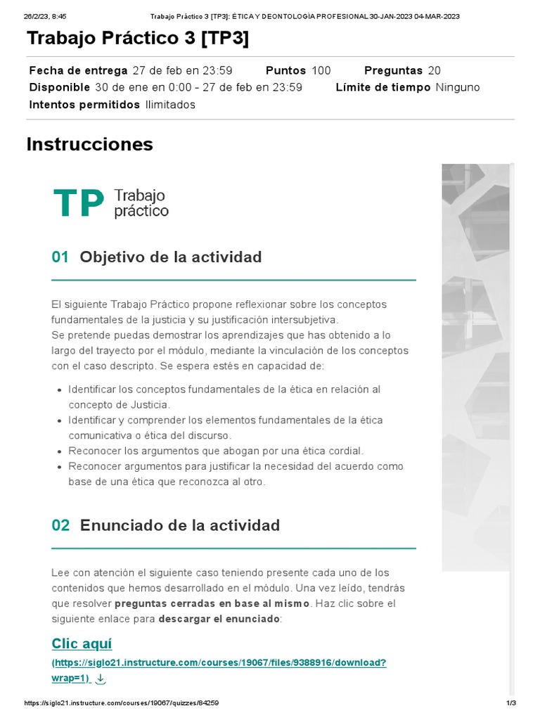 Tp3 Ética-2023 100% Dani | PDF | Cognición | Ciencia cognitiva