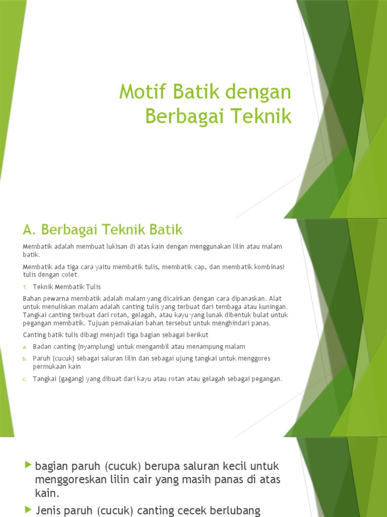 Teknik dan Jenis Canting Batik Tulis | PDF