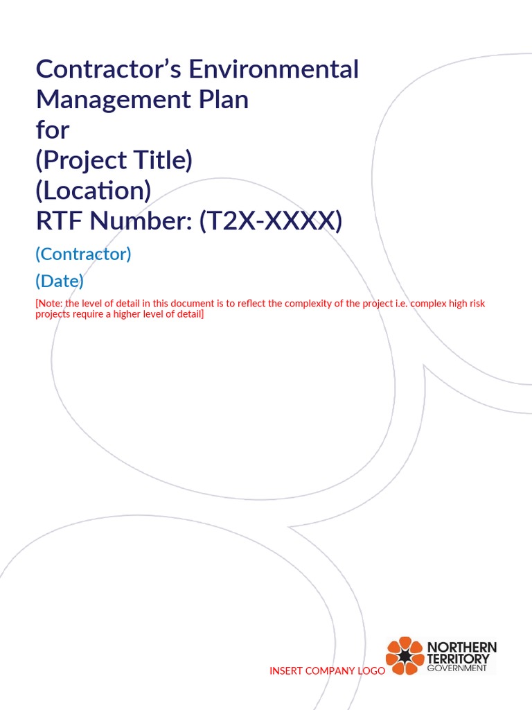 Contractors Environment Management Plan Template | PDF