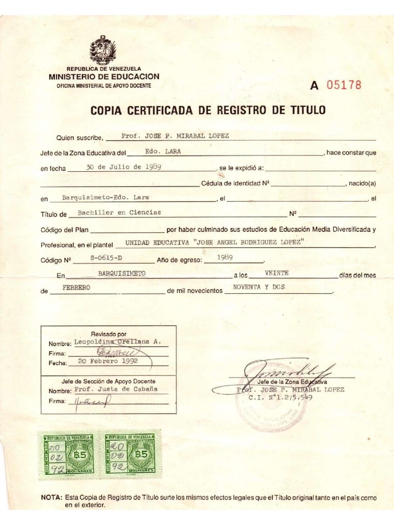 Certificado de Título de Bachiller Por Extravío | PDF