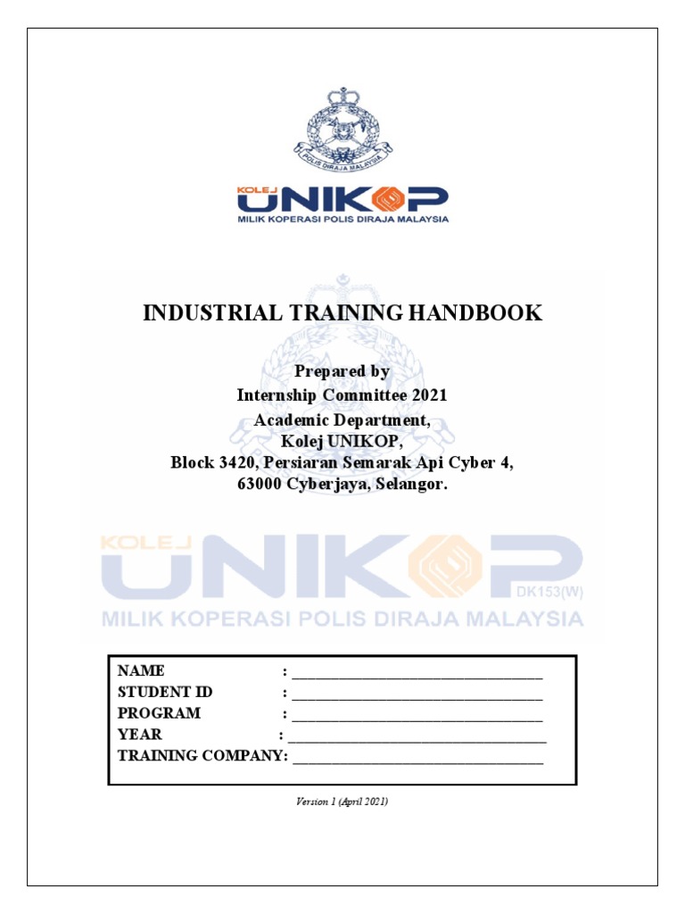 Industrial Training Handbook | PDF | Internship | Job Hunting