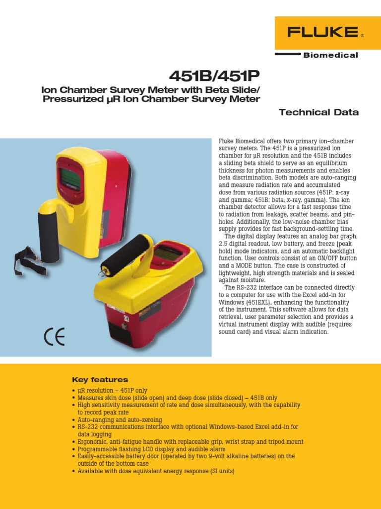 Fluke 451 Ion Chamber Survey Meter | PDF | Physical Sciences | Radiation