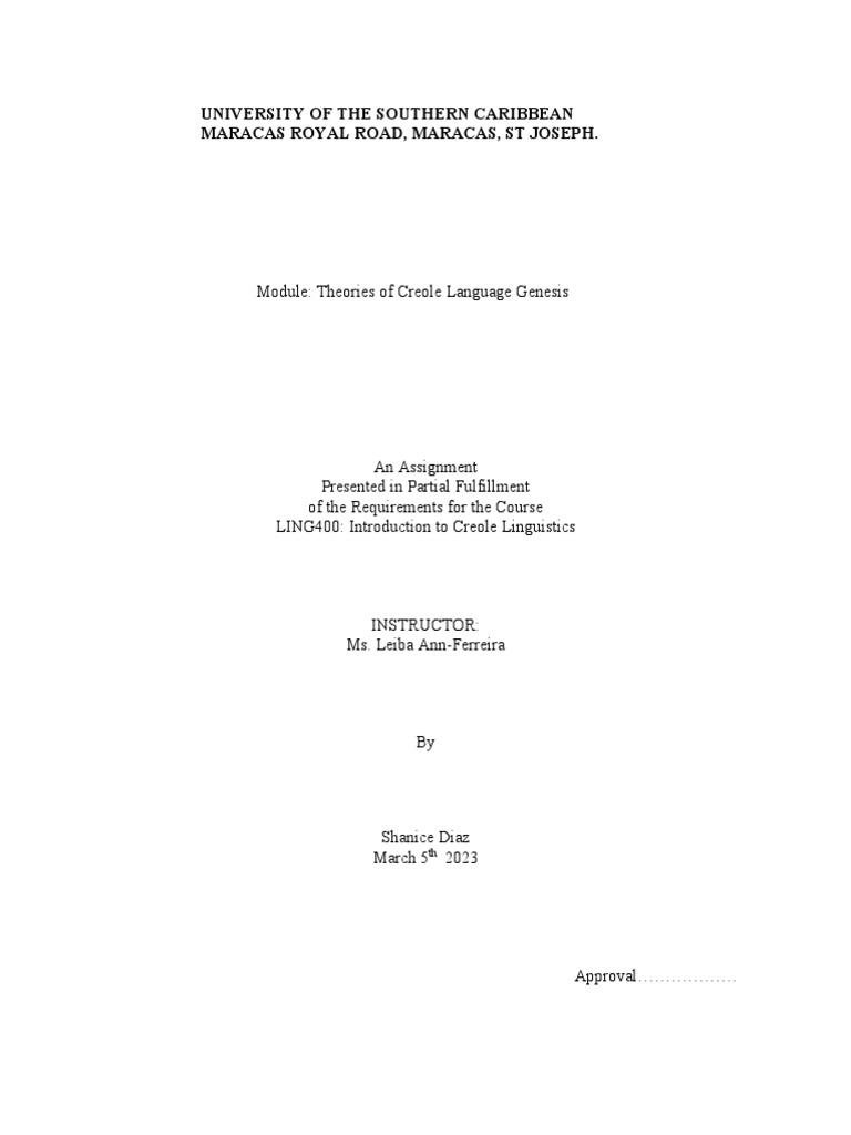 Theories of Creole Language Genesis | PDF | Languages | Foreign Language Studies