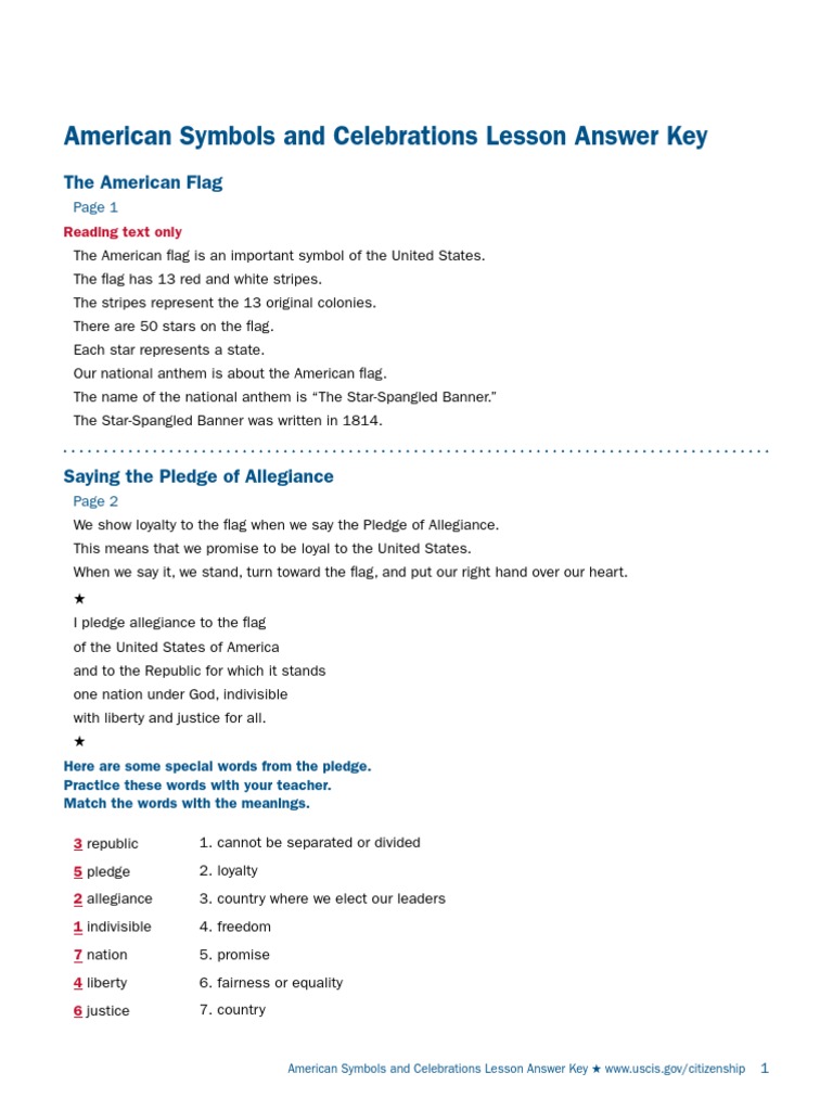 American Symbols and Celebrations Guide | PDF | The Star Spangled ...