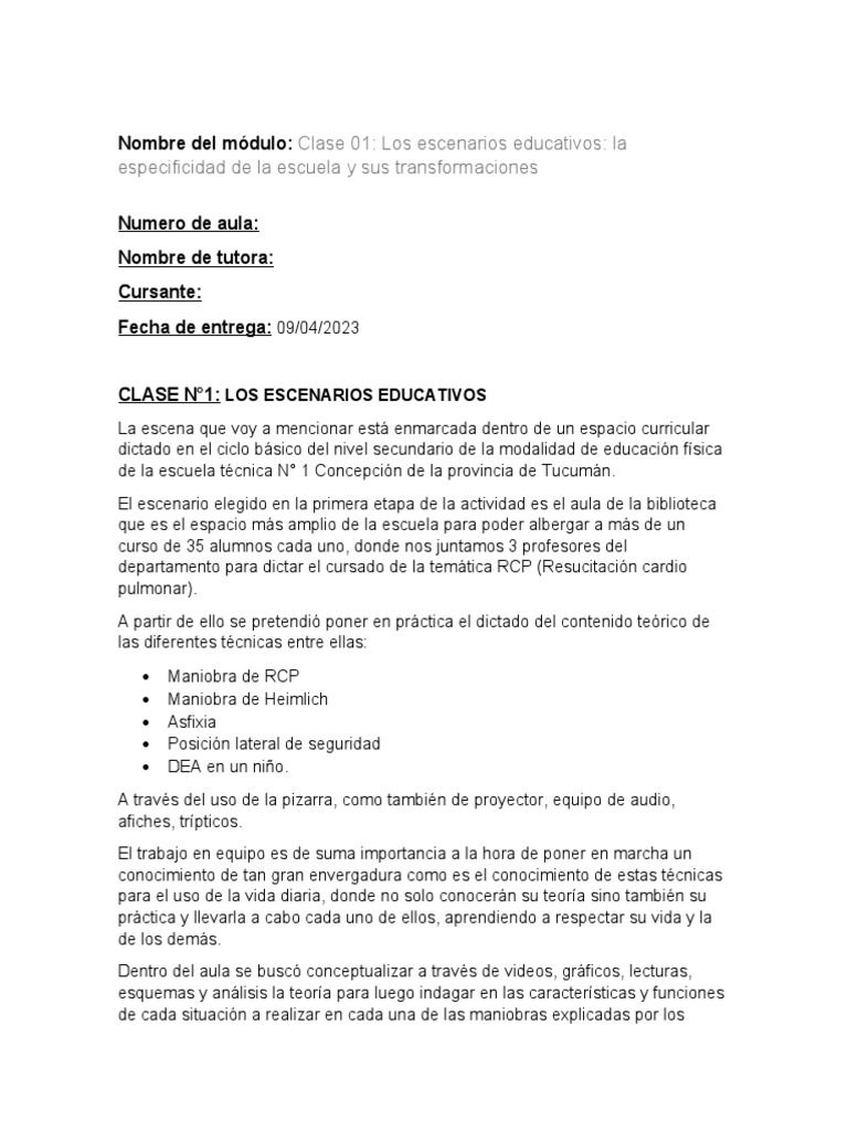 Clase 1 Nuevos Escenarios | PDF | Salón de clases | Evaluación