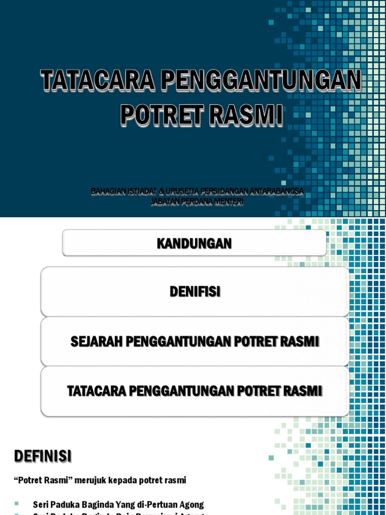 Tatacara Penggantungan Potret Rasmi 2019 | PDF