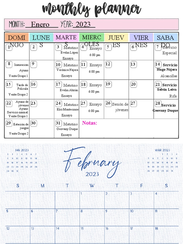 Calendario Enero | PDF