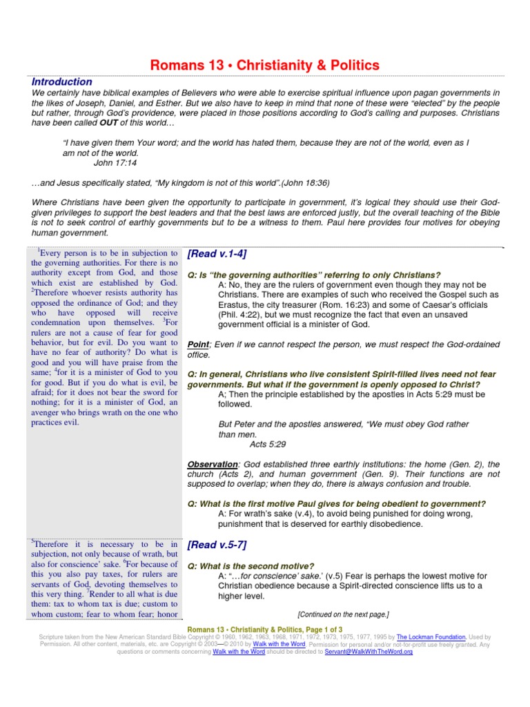 45 Romans 13 Study Notes | PDF | Epistle To The Romans | Jesus