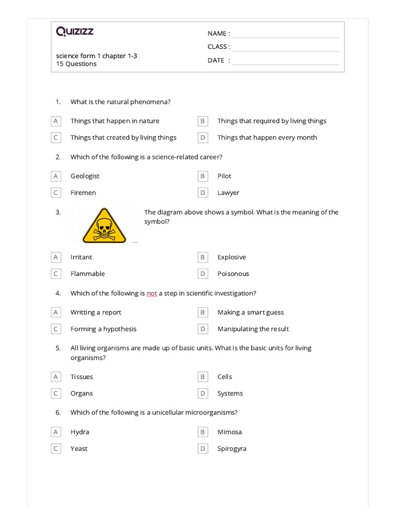 Science Form 1 Chapter 1-3SET8 | PDF | Blood | Water