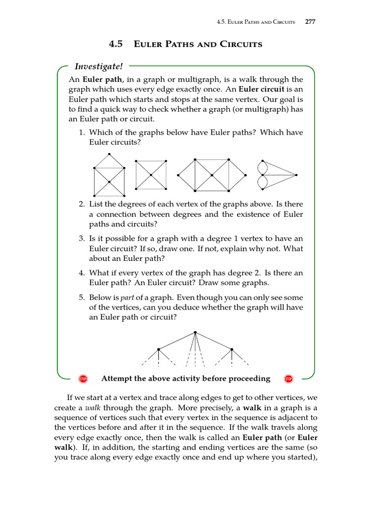 W13 Euler Paths and Circuits PDF | PDF