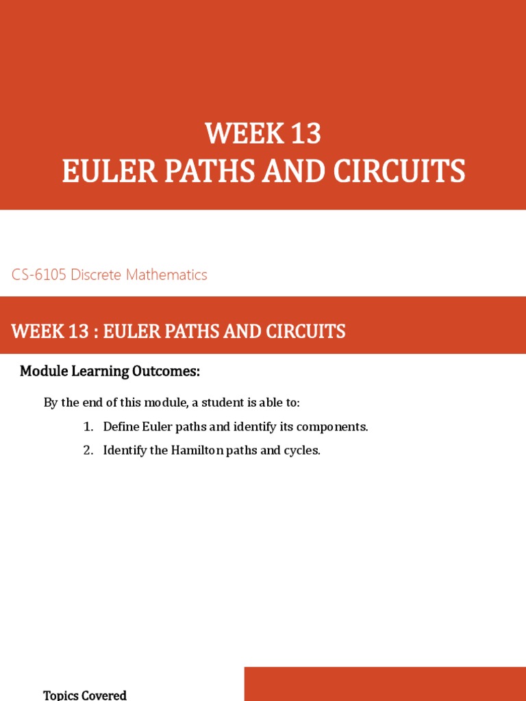 W13 Euler Paths and Circuits - PPT PDF | PDF