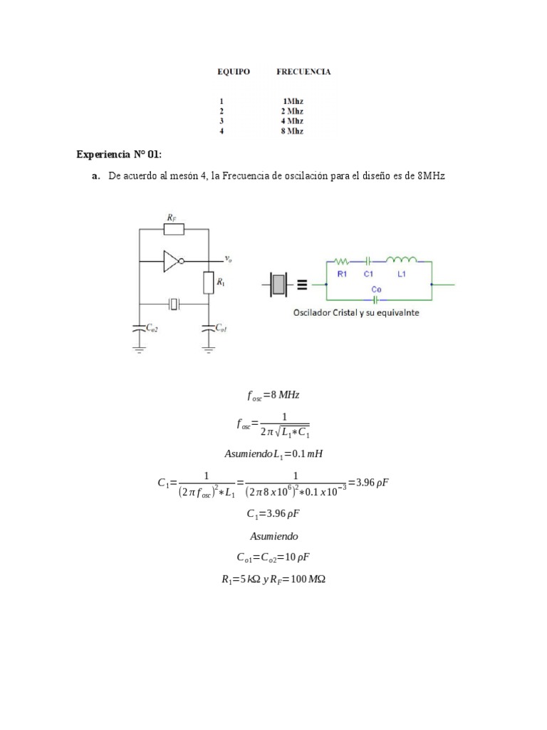 osciladores con cristales en multisim | PDF