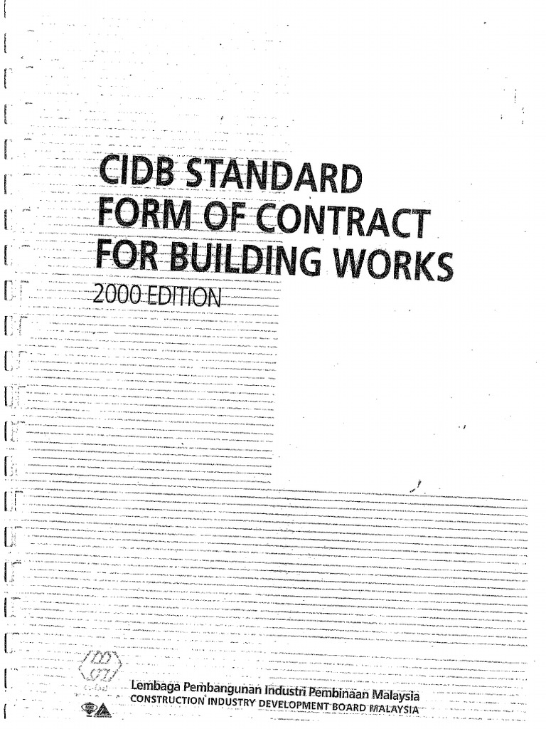 CIDB Standard Form of Contracts For Building Works | PDF