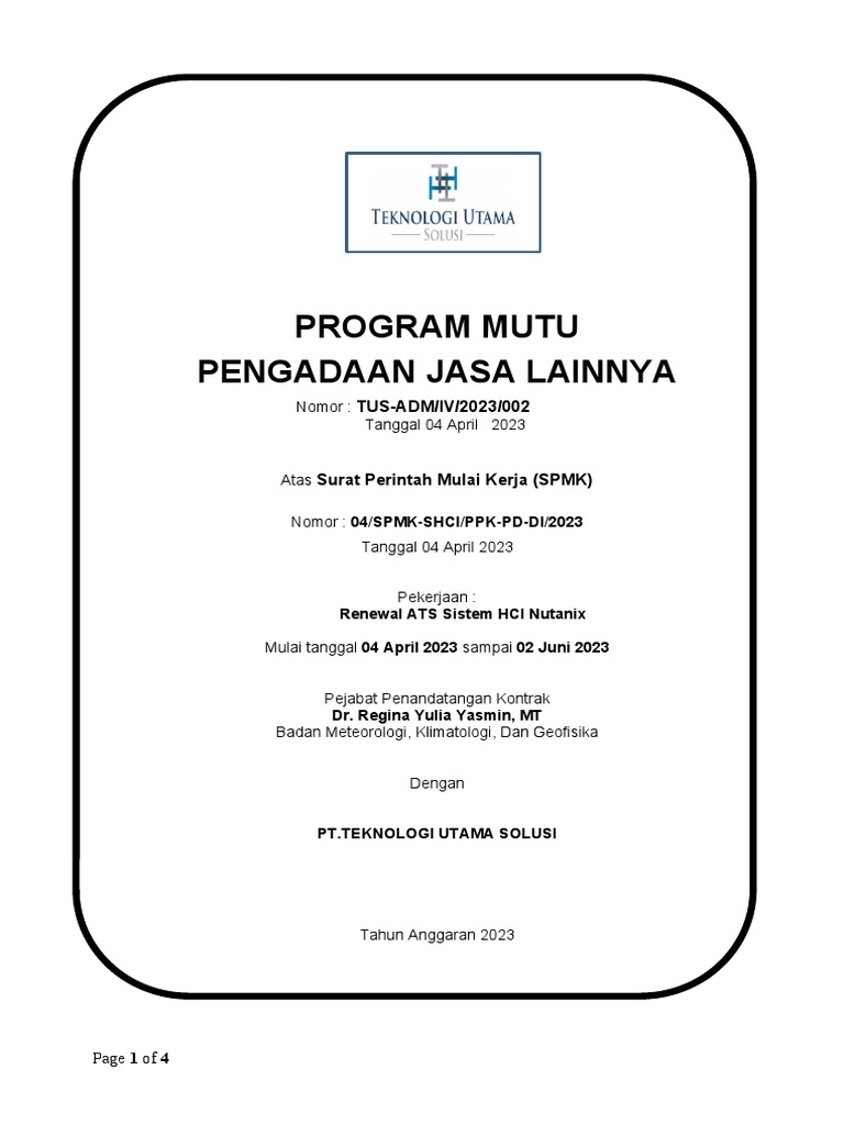 Program - Mutu - HCI NUTANIX BMKG | PDF