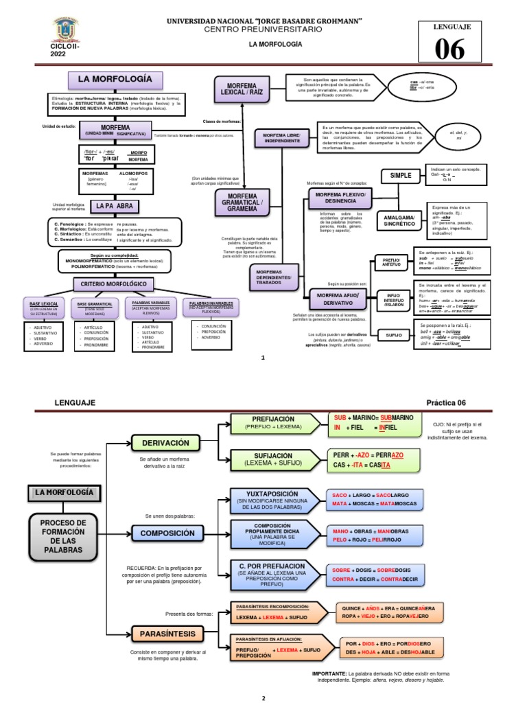 Práct. 06 - Lenguaje Con Claves | PDF | Palabra | Morfología (Lingüística)