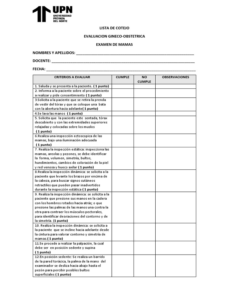 Evaluación del examen clínico de mamas | PDF | Pecho | Mano