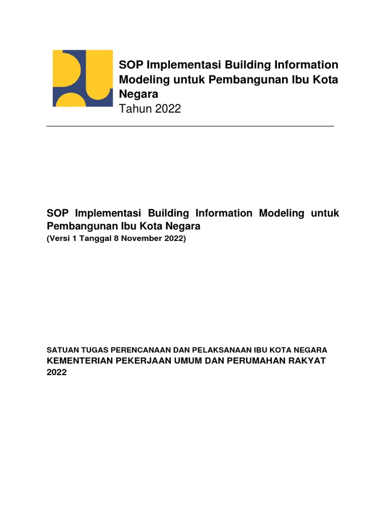 SOP Implementasi Building Information Modeling Untuk Pembangunan Ibu ...